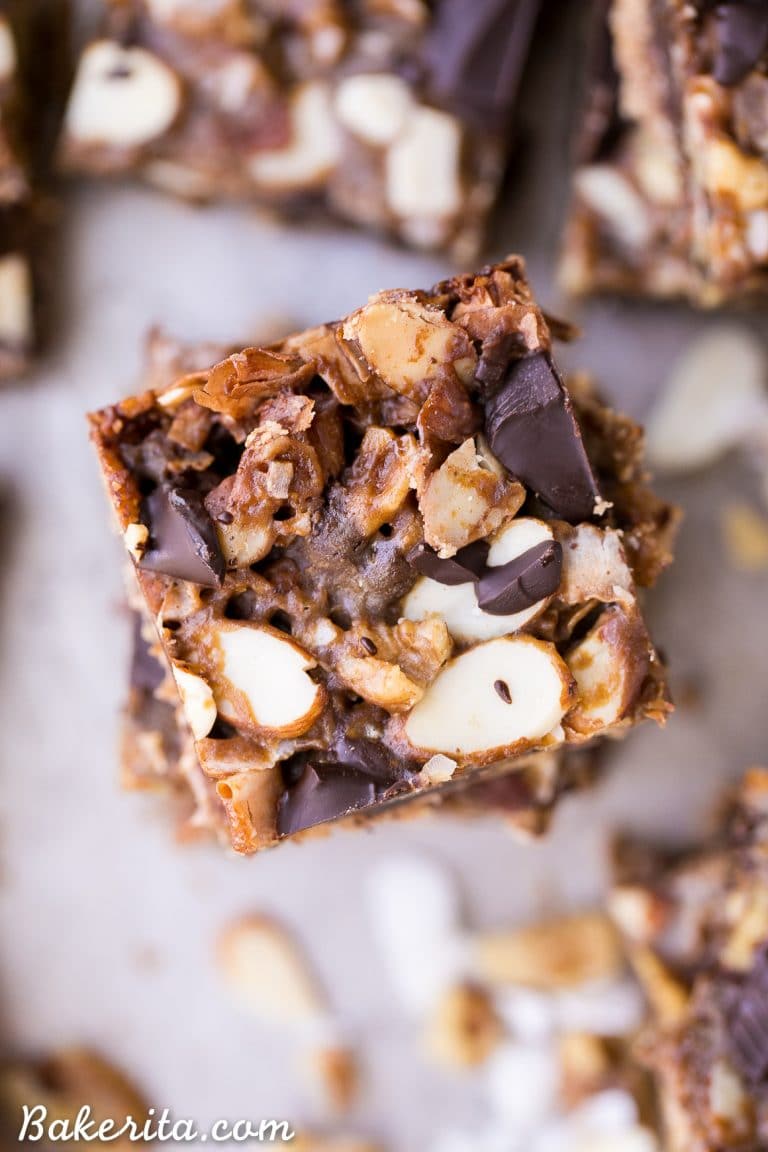 Paleo Magic Cookie Bars (Gluten Free + Vegan) • Bakerita