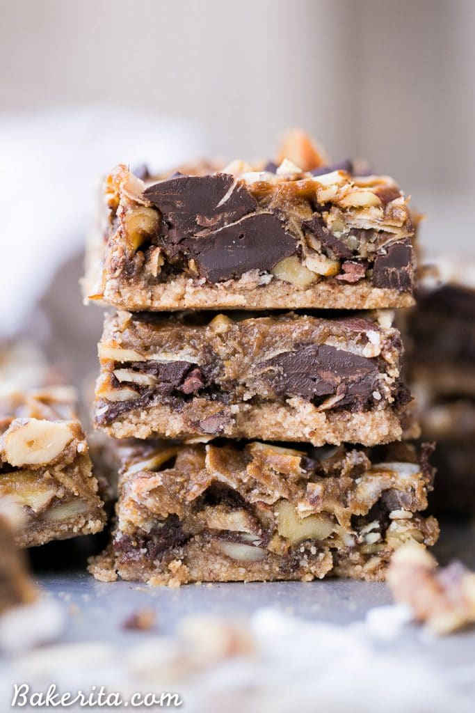 Paleo Magic Cookie Bars (Gluten Free + Vegan) • Bakerita