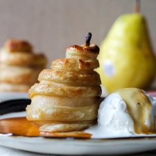 Apple Cider Poached Pears in Cinnamon Sugar Puff Pastry • Bakerita