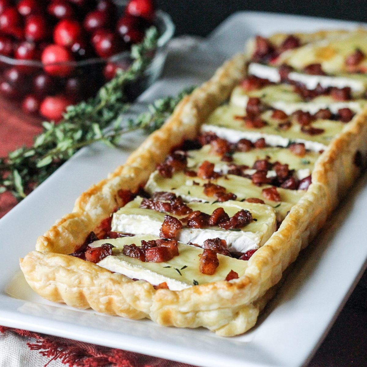 Cranberry Brie Tart with Pancetta & Thyme • Bakerita