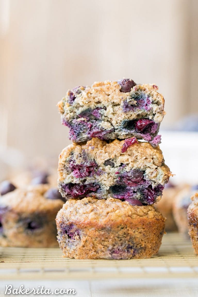 Wholesome Banana Blueberry Muffins (Gluten Free) | Bakerita