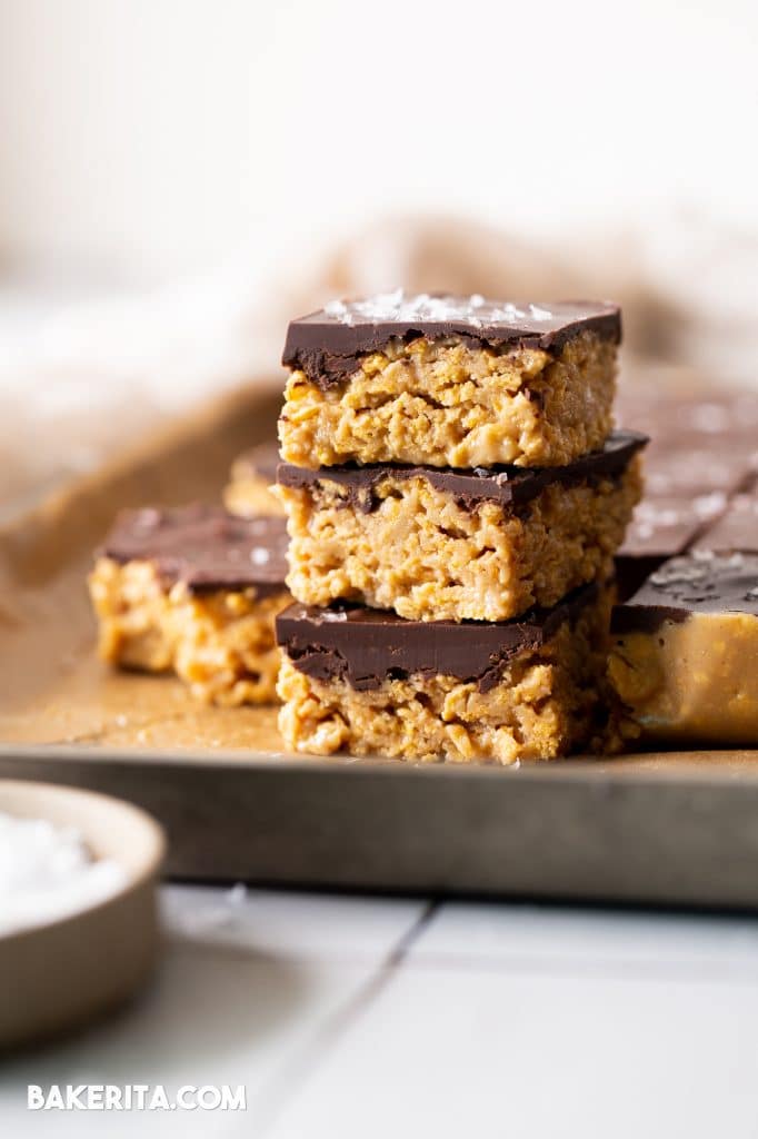 Easy Peanut Butter Cornflake Bars (Gluten-Free & Vegan) • Bakerita