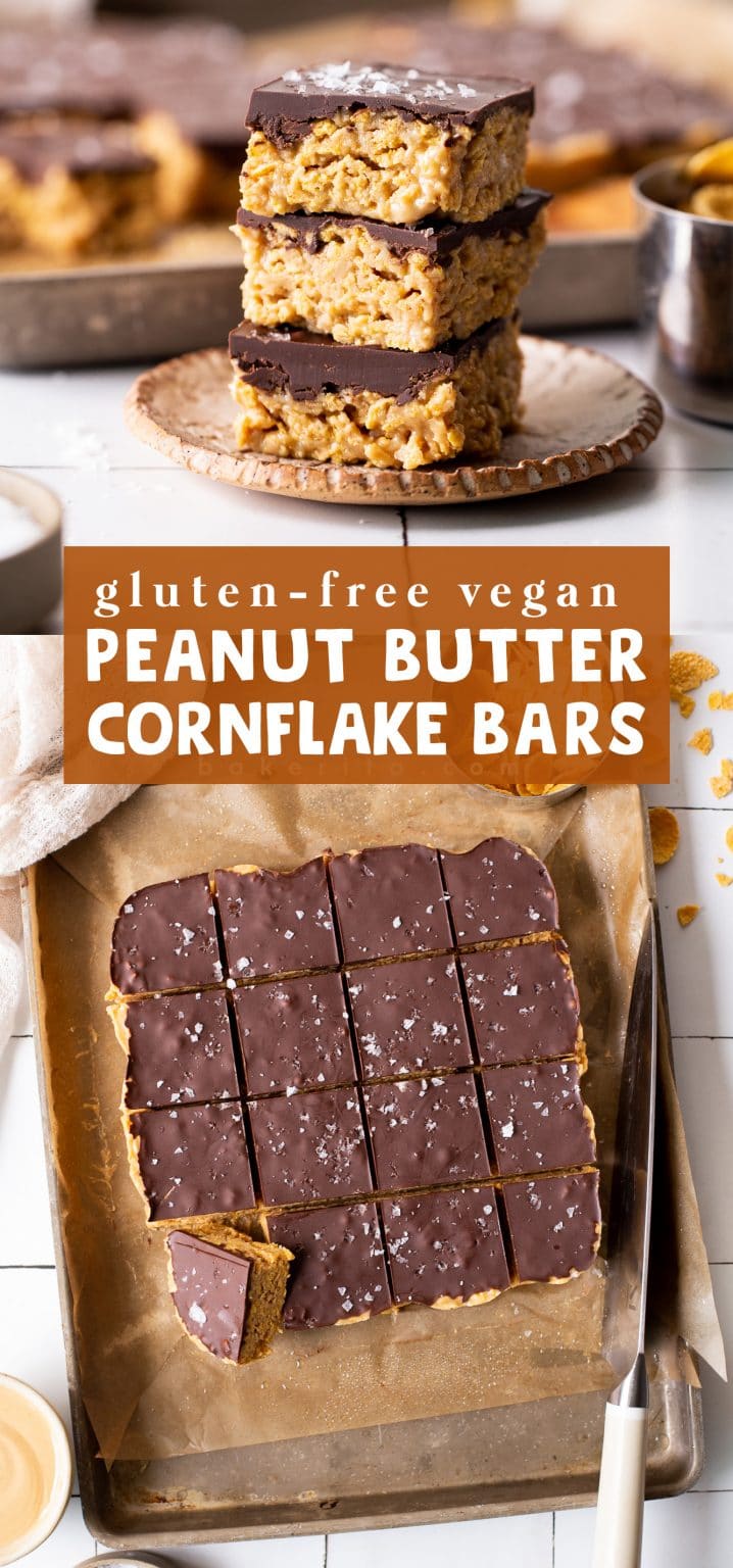 Easy Peanut Butter Cornflake Bars (Gluten-Free & Vegan) • Bakerita