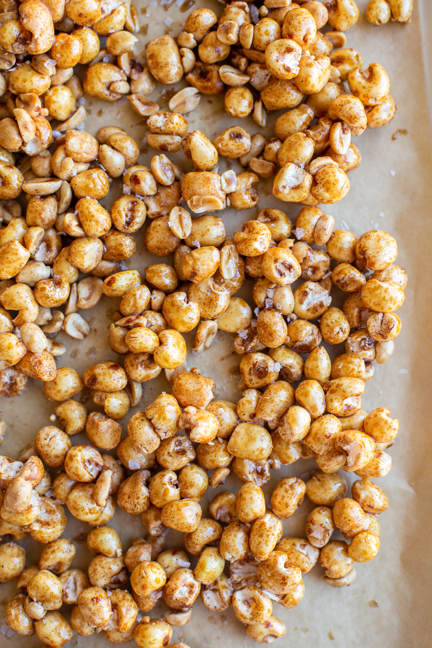 Maple Peanut Puffed Corn • Bakerita